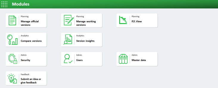 Budget Planner User Interface – Power ON